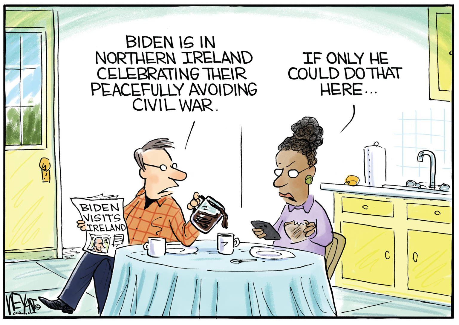 Editorial cartoon: Avoiding civil wars ...