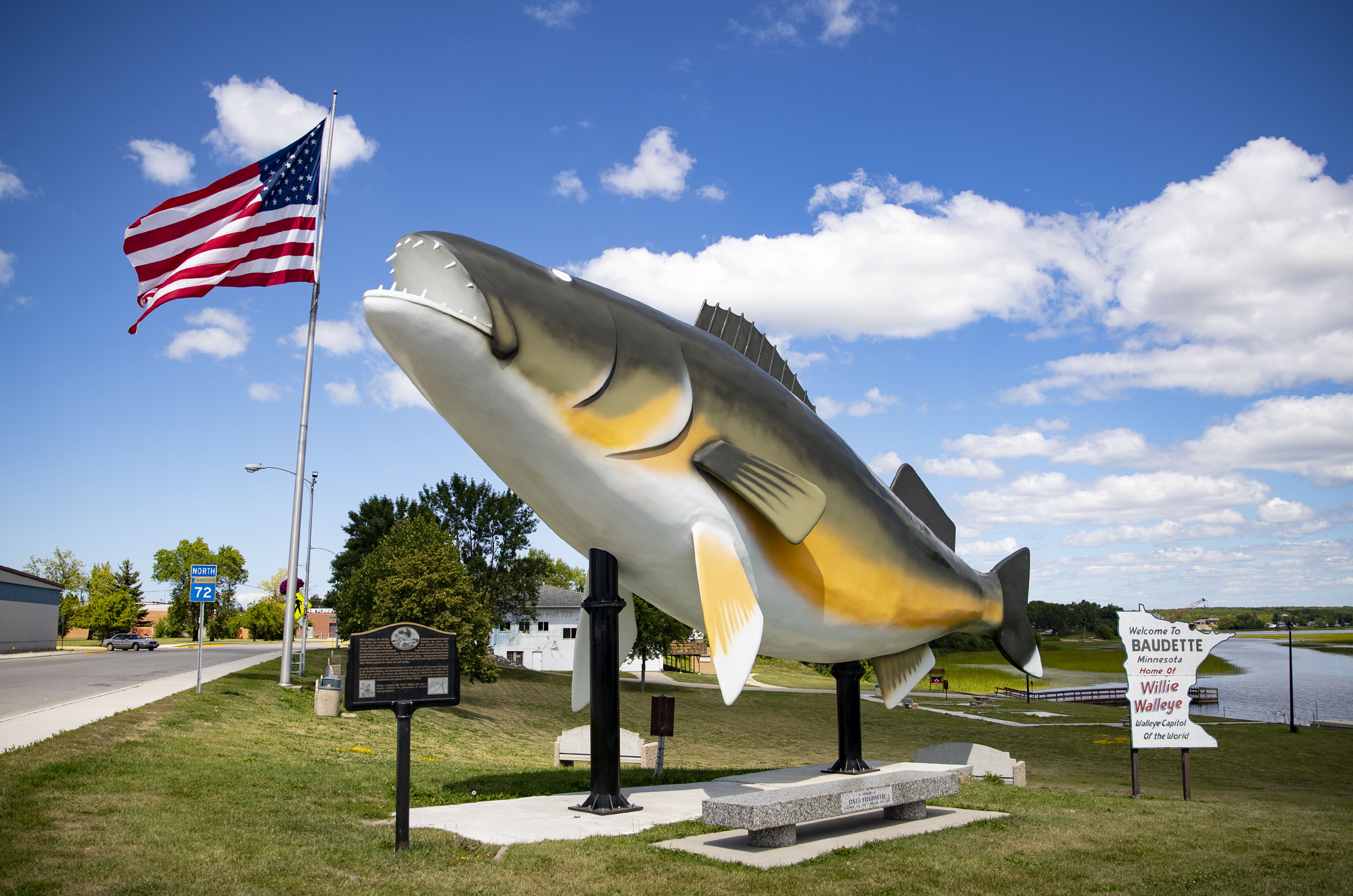 In Minnesota, giant fish statues along roadsides are a signal to pull ...