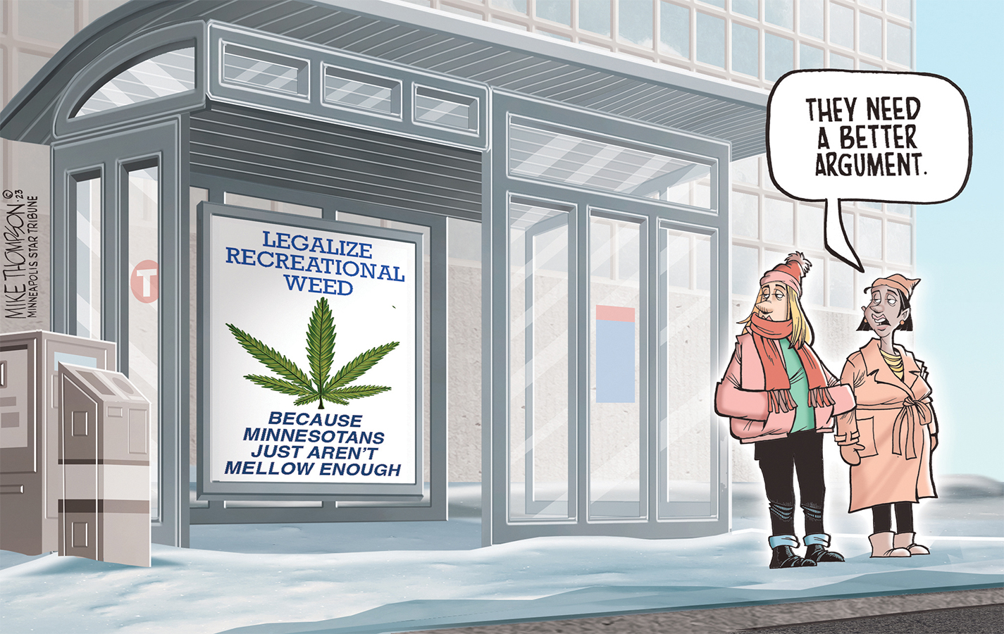 Mike Thompson cartoon: Arguments for marijuana