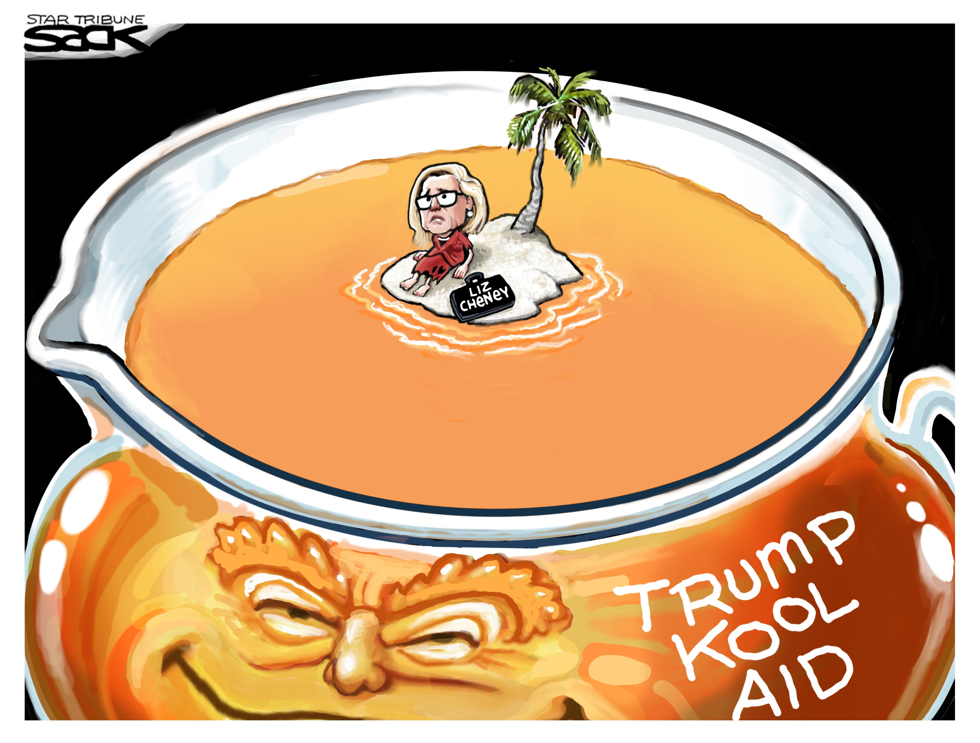 Sack cartoon: Liz Cheney's isolation