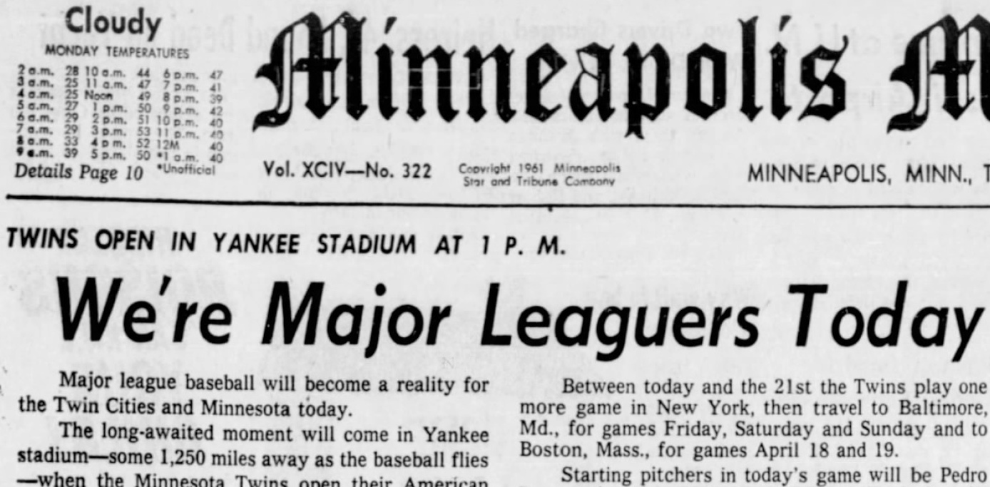 Twins Opening Day facts