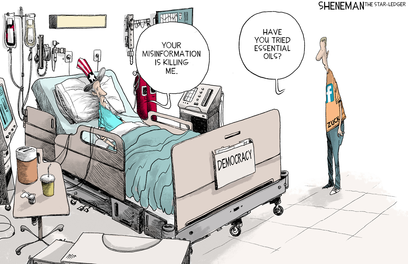 Editorial cartoon: Drew Sheneman on misinformation