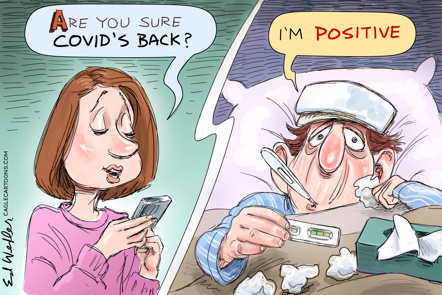 Editorial cartoon: Are you sure COVID's back?