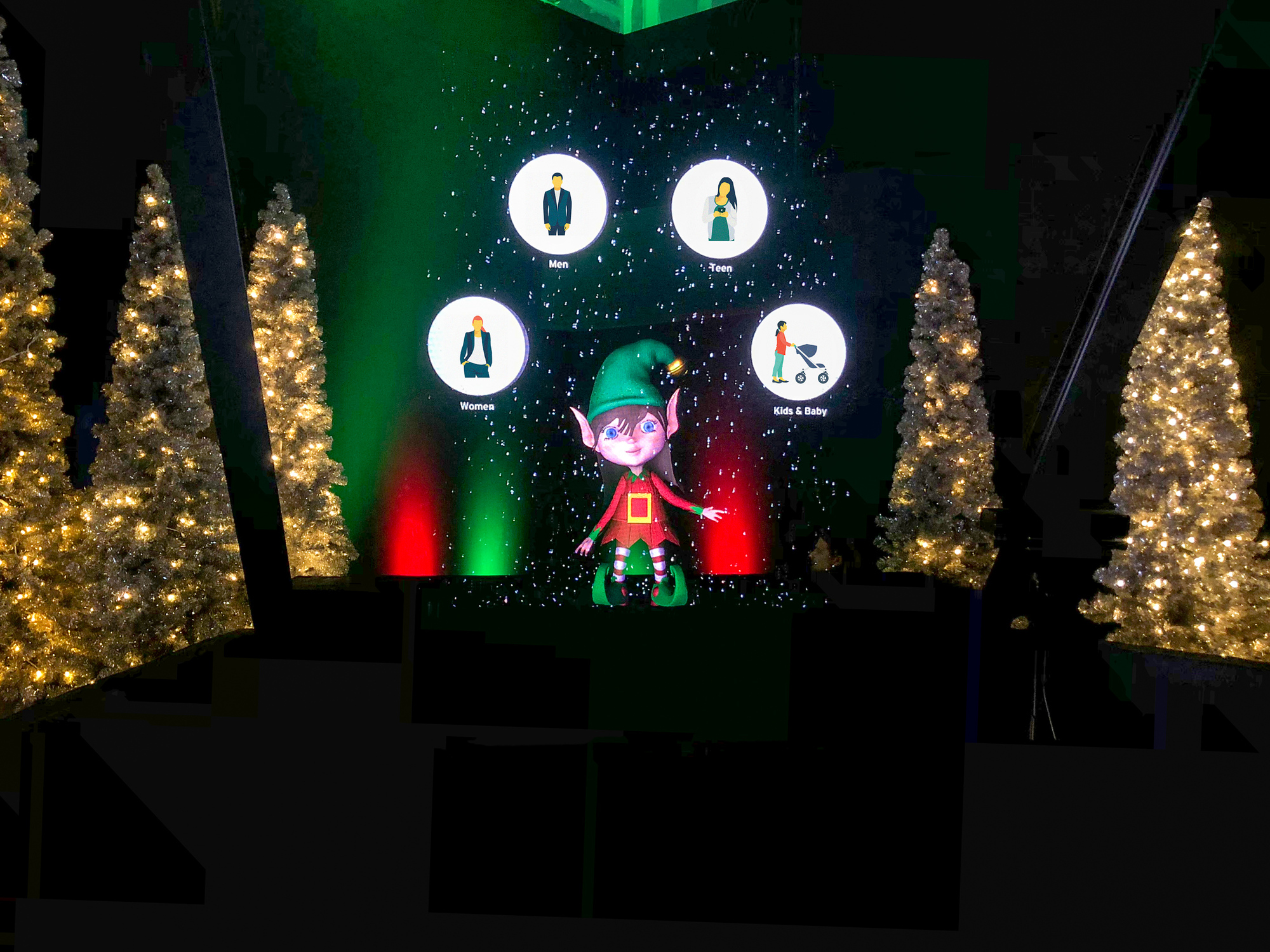 At MOA, Ellie the hologram elf can help you find gifts