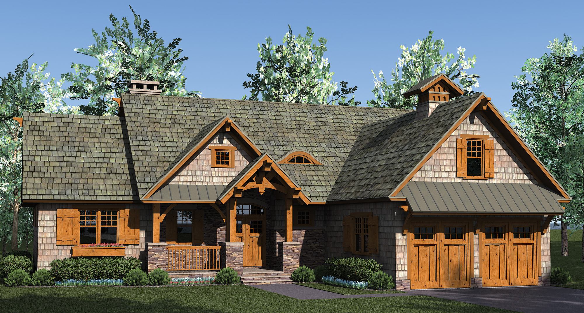 Home plan: Rustic Craftsman is open with lots of storage