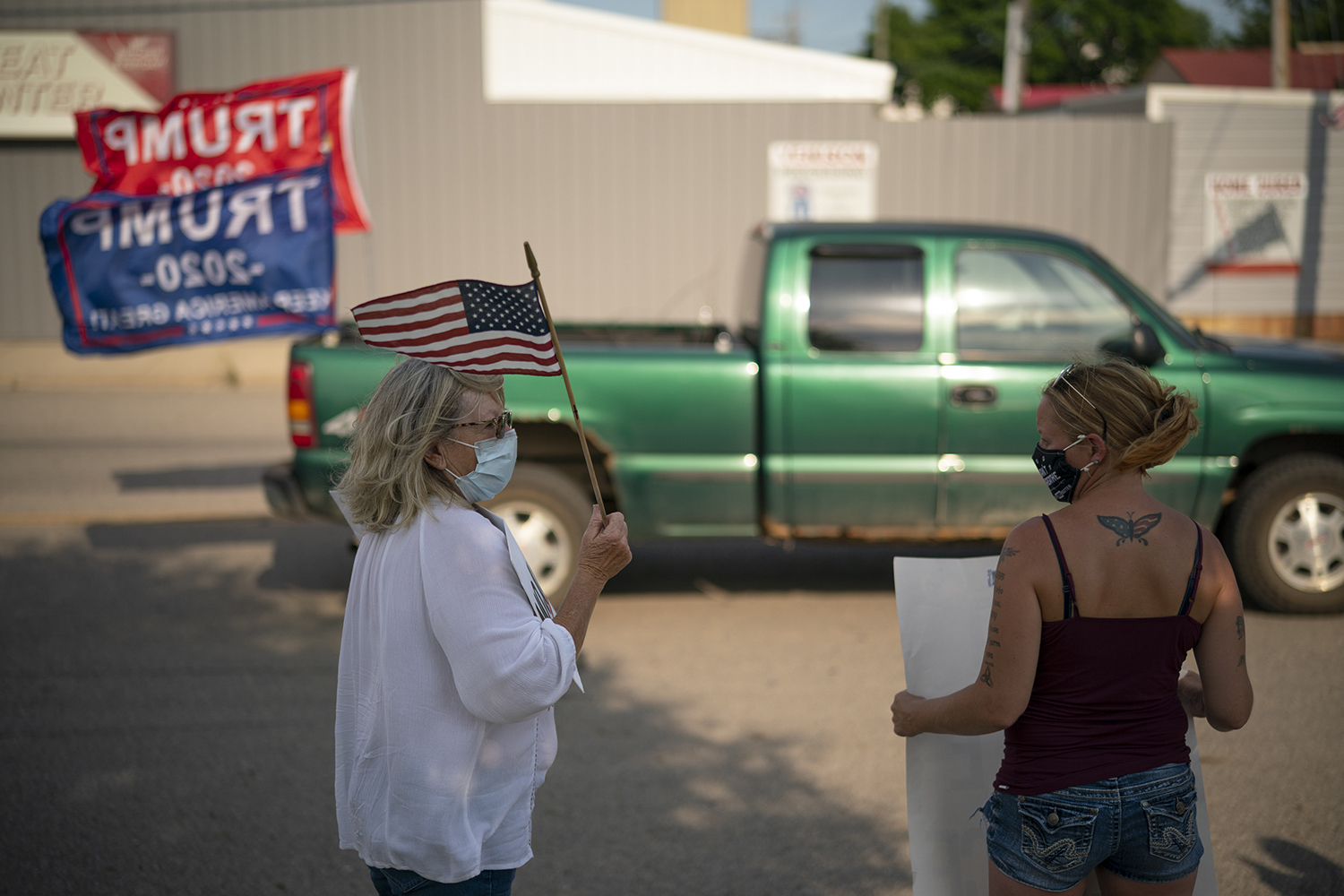 Dueling demonstrations have become a weekly fixture in Appleton, Minn.