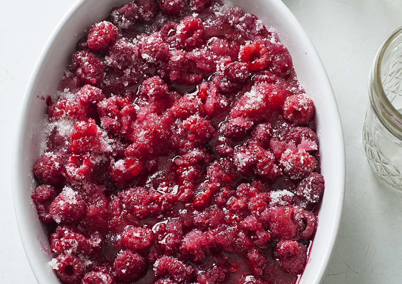 Quick raspberry jam makes use of the oven