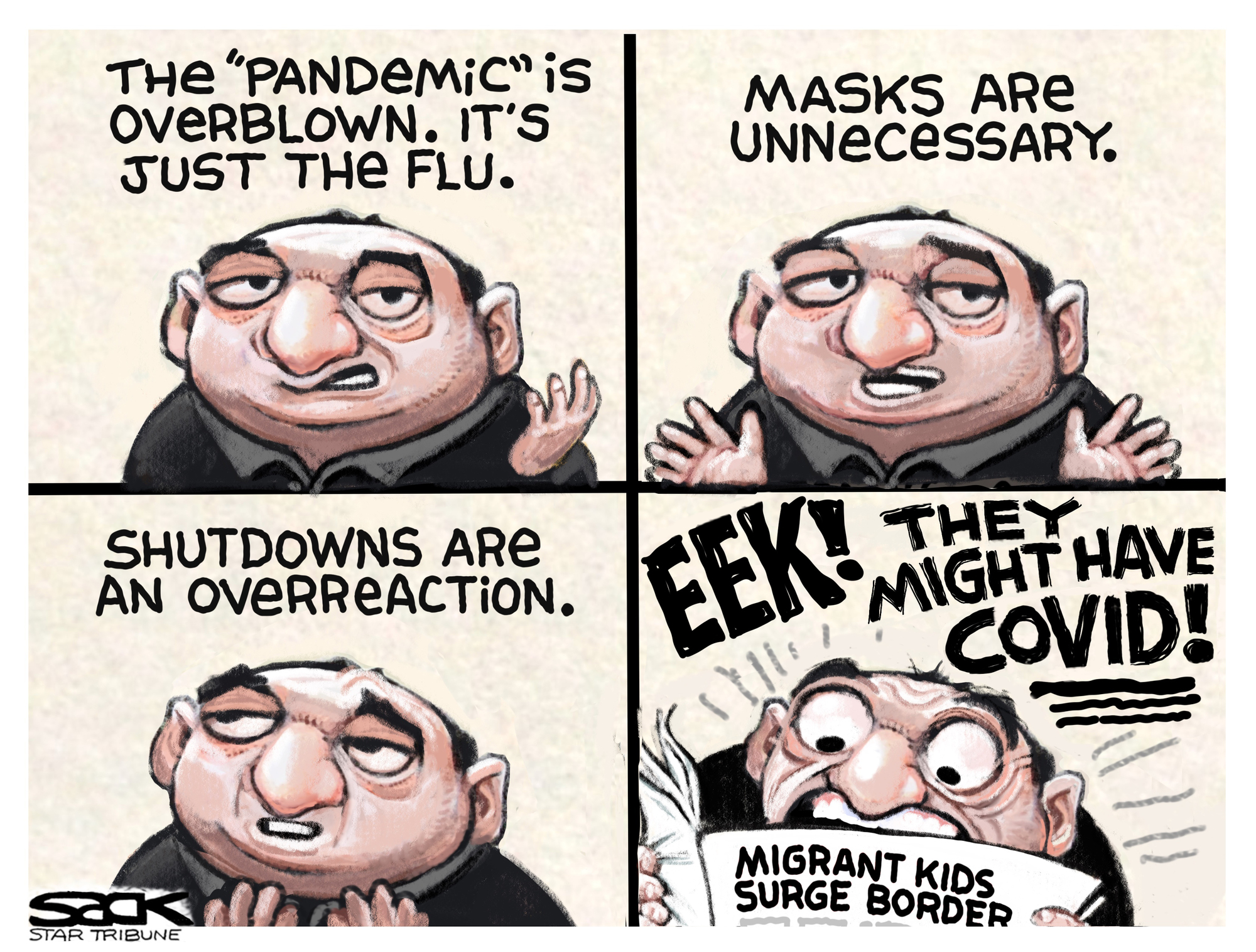 Sack cartoon: Bordering on a reaction