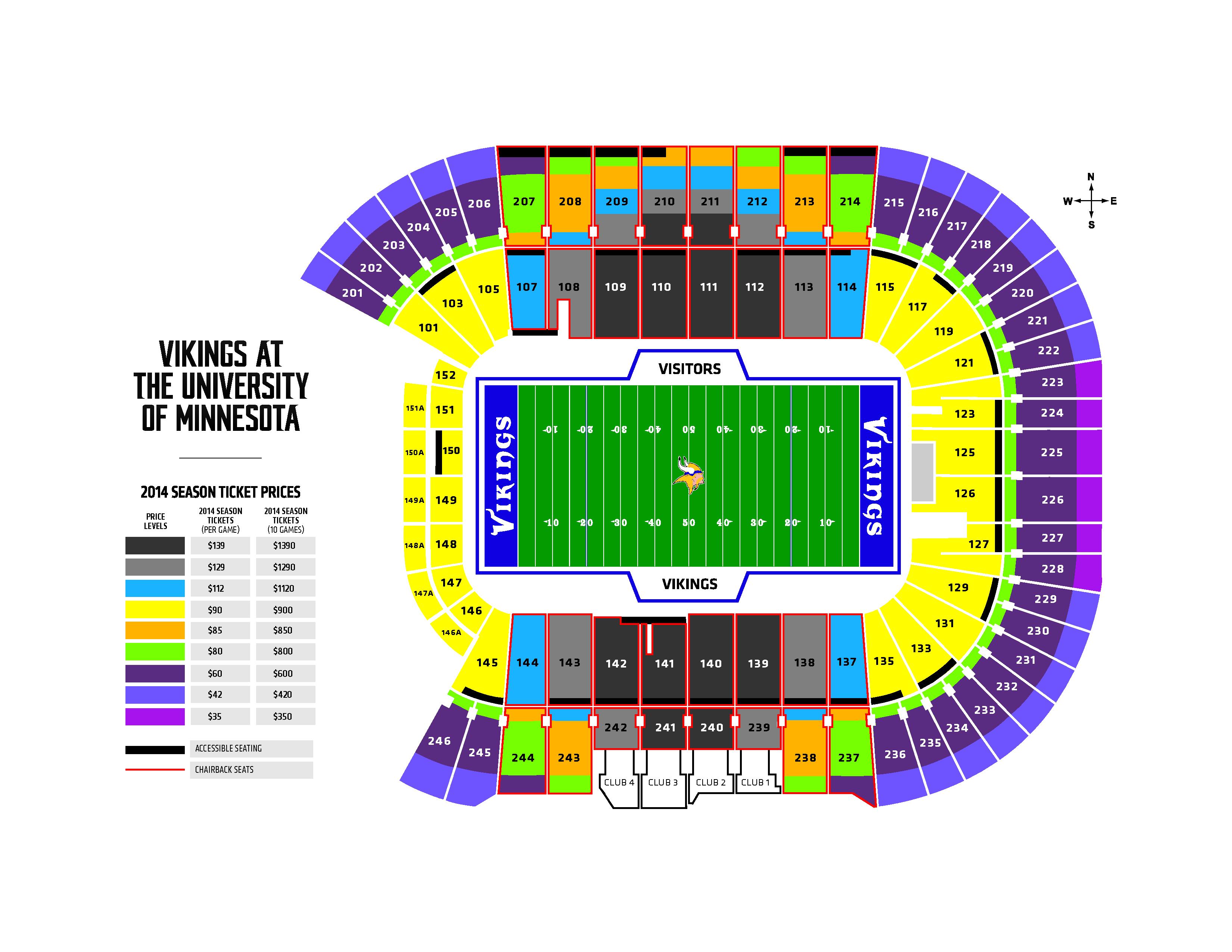 Vikings Stadium Seating Chart Vikings Stadium Seating Photos At U.S.