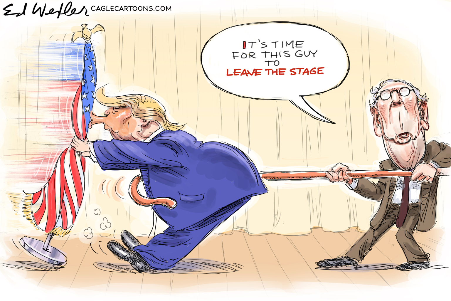 Editorial cartoon: Ed Wexler on McConnell and Trump